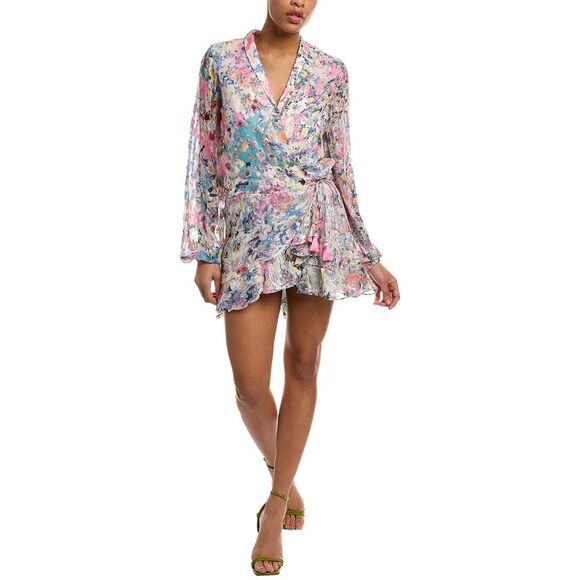 Rococo Sand | Dresses | Rococo Sand Womens Faux Wrap Mini Dress Blue ...